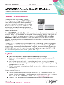 Download MERSCOPE Protein Stain Kit Workflow Antibody Selection Guidelines